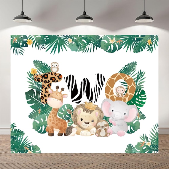 TWO Wild Birthday Party Backdrop Photography Custom Boys Girls - Etsy