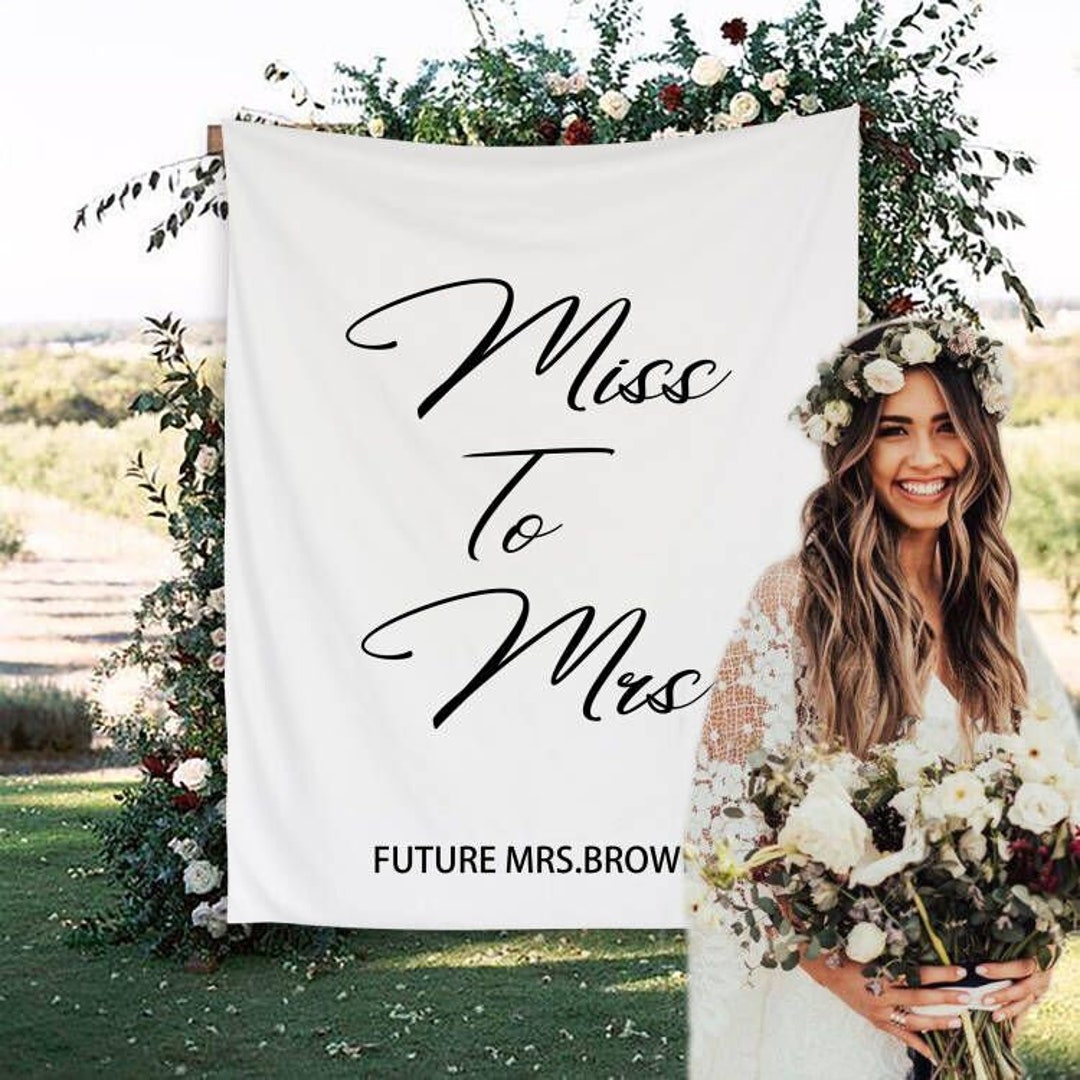 Miss to Mrs Backdrop Boho Bridal Shower Backdrop Photo Booth ...