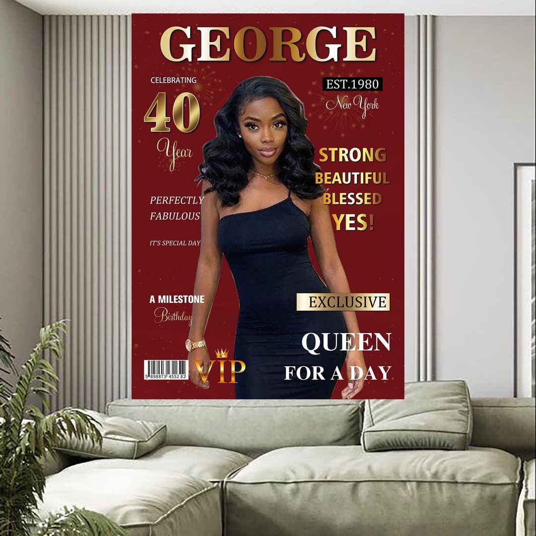 Magazine Cover Backdrop Photo Backdrop, Custom Photo Birthday Backdrop ...