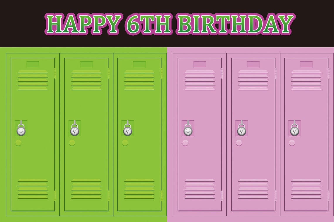 High School Lockers Birthday Backdrop Photography Custom Background ...