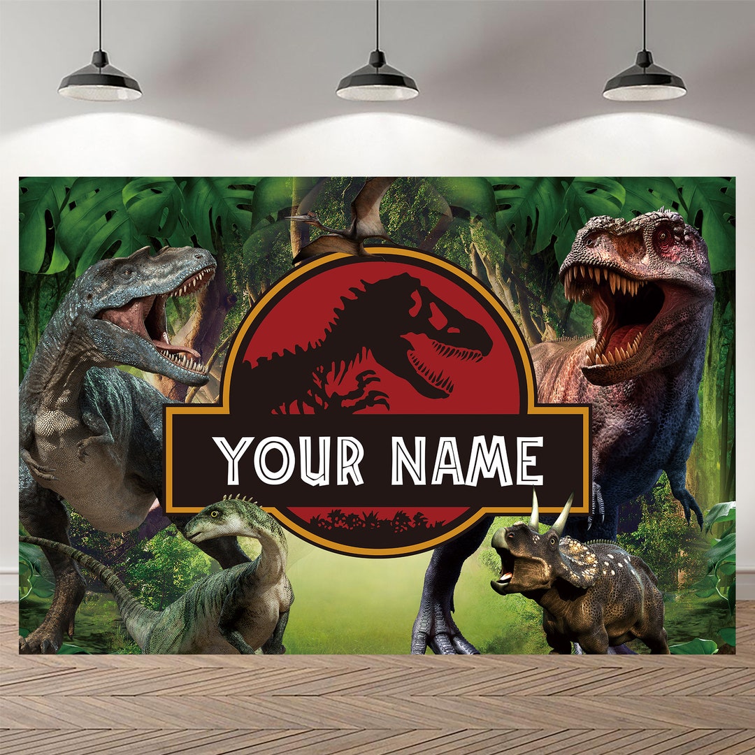Jurassic World Dinosaur Birthday Backdrop Baby Shower Photography Boys ...