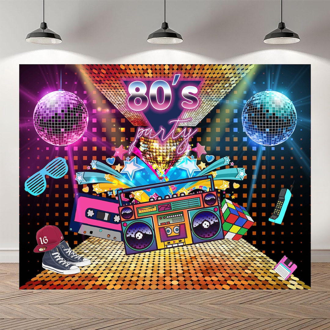 80s Party Photo Backdrop Retro Disco Photography Hip-hop Background ...