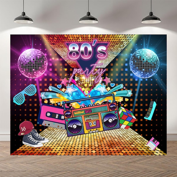 Custom 80s Party Photo Backdrop - Etsy UK