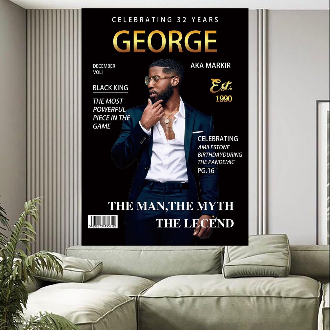 Custom Magazine Cover Photo Backdrop, Birthday Party Decor - Etsy