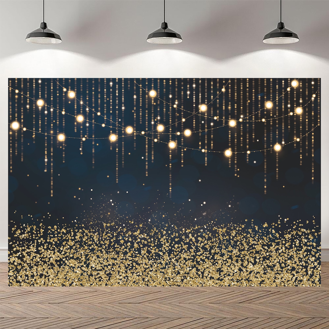 Gold Glitter Sparkle Backdrop Decor Banner Vinyl Photo Booth Backdrop ...