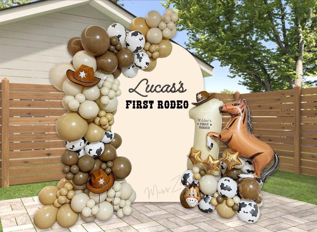Custom Double-sided Arch Cover Photo Backdrop Personalized First Rodeo ...