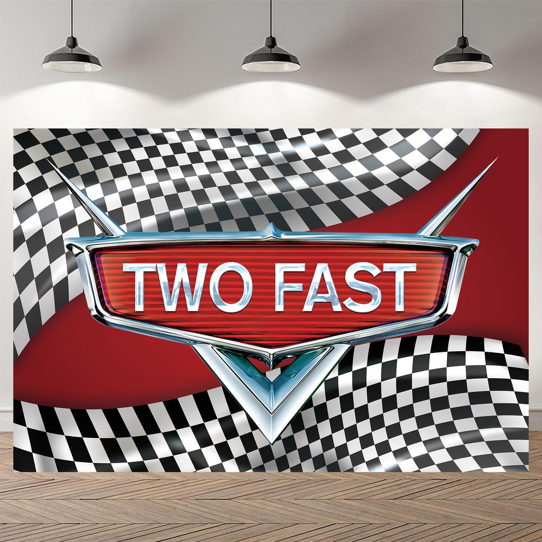 Racing Car Two Fast Birthday Backdrop Baby Shower Photography Boys ...
