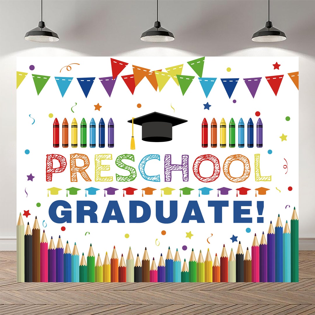 Kindergarten Graduation Party Backdrop Preschool Graduation Photography ...
