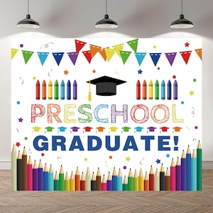 Kindergarten Graduation Party Backdrop Preschool Graduation Photography ...