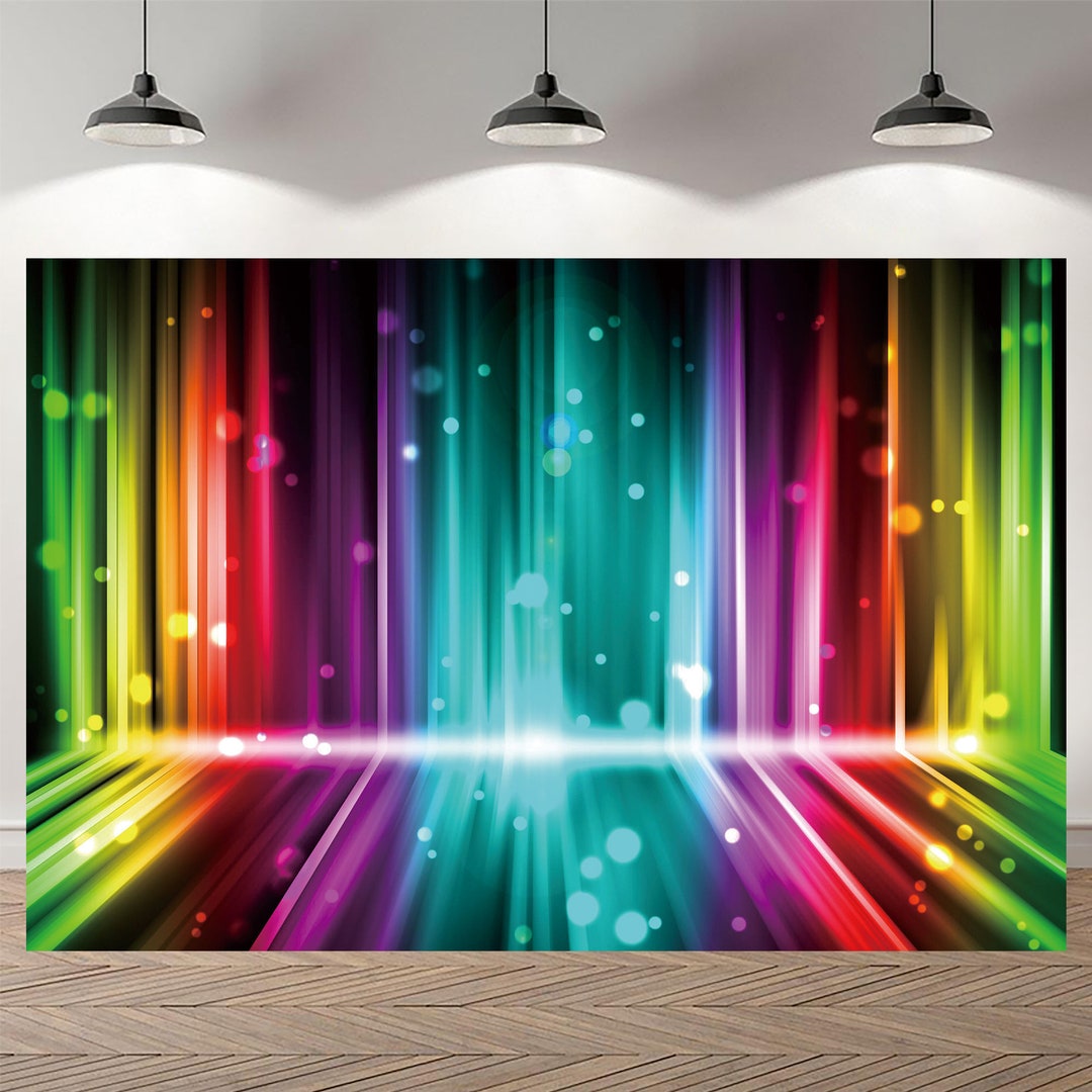 Neon Light Birthday Backdrop Baby Shower Photography Music Party Jazz ...