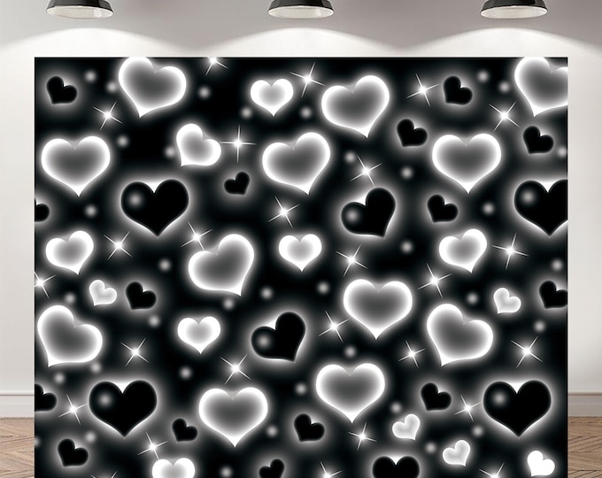 Early 2000s Heart Photography Backdrop 80s 90s Decor Banner Vinyl Photo ...