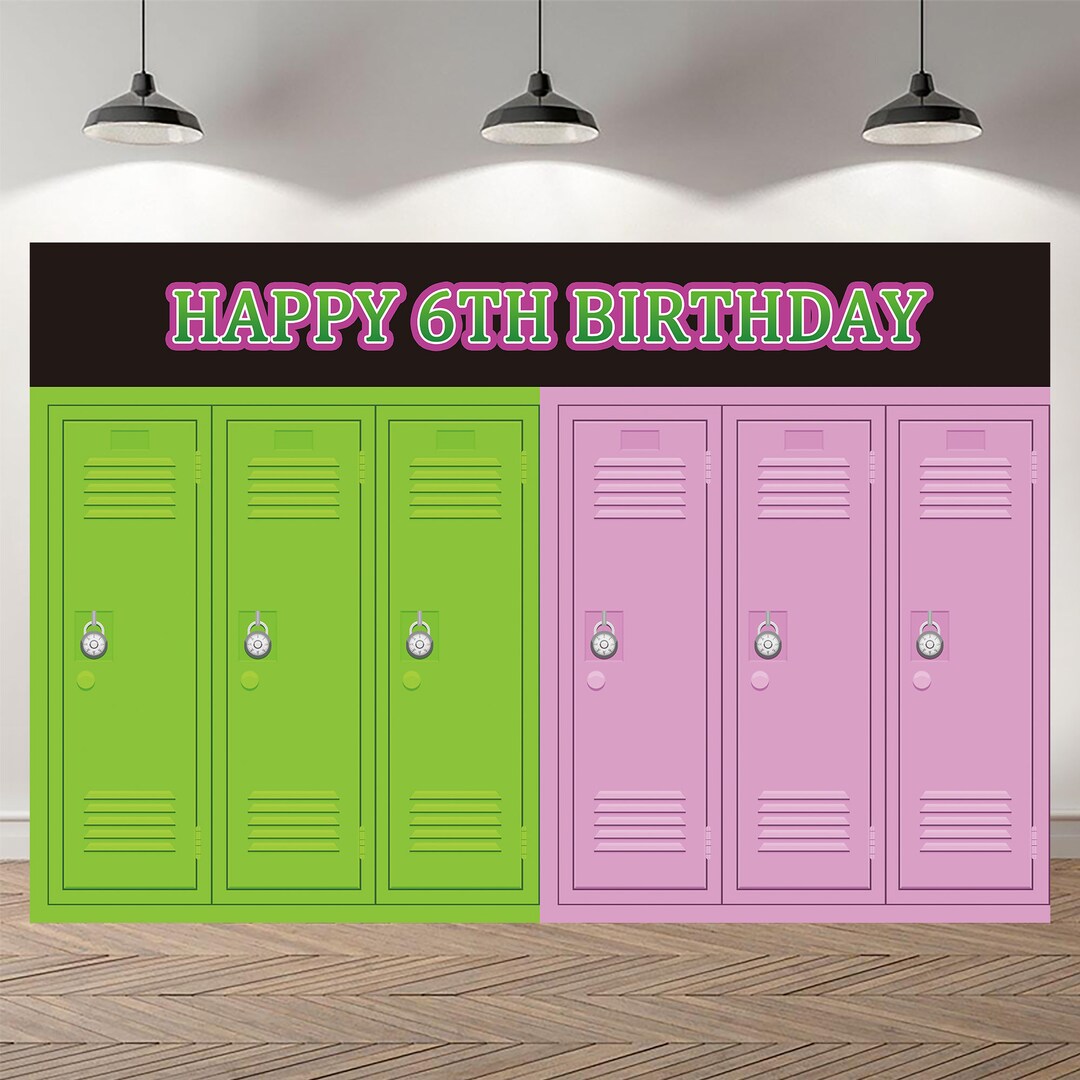 High School Lockers Birthday Backdrop Photography Custom Background ...