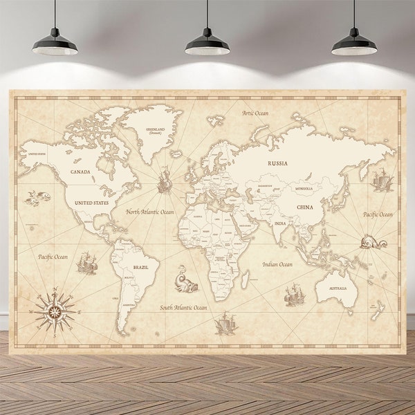 World Map Backdrop - Etsy