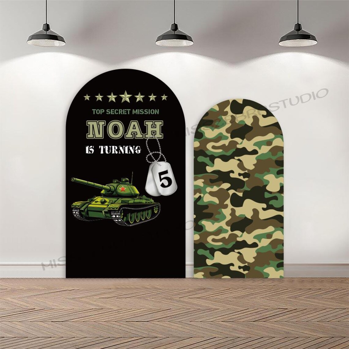 Custom Military Party Double-sided Arch Cover Photo Backdrop ...