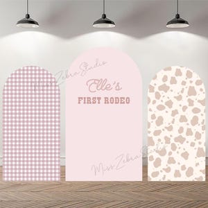 Custom Double-sided Arch Cover Photo Backdrop Personalized First Rodeo ...