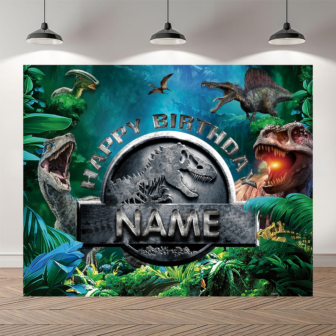 Jurassic World Dinosaur Birthday Backdrop Baby Shower Photography Boys ...