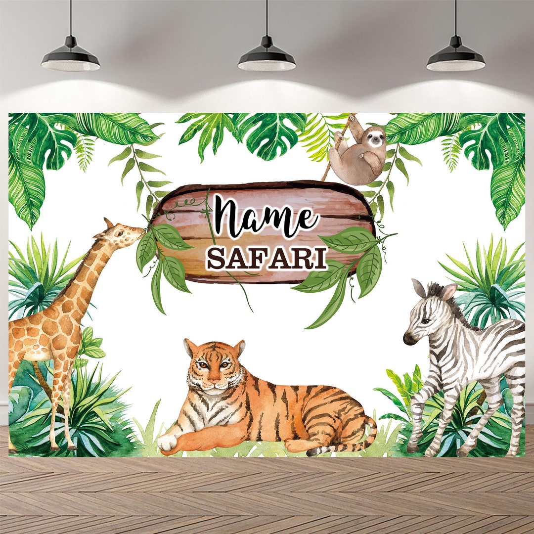Safari Backdrop Jungle Backdrop Safari Party Wild One Jungle Animals ...