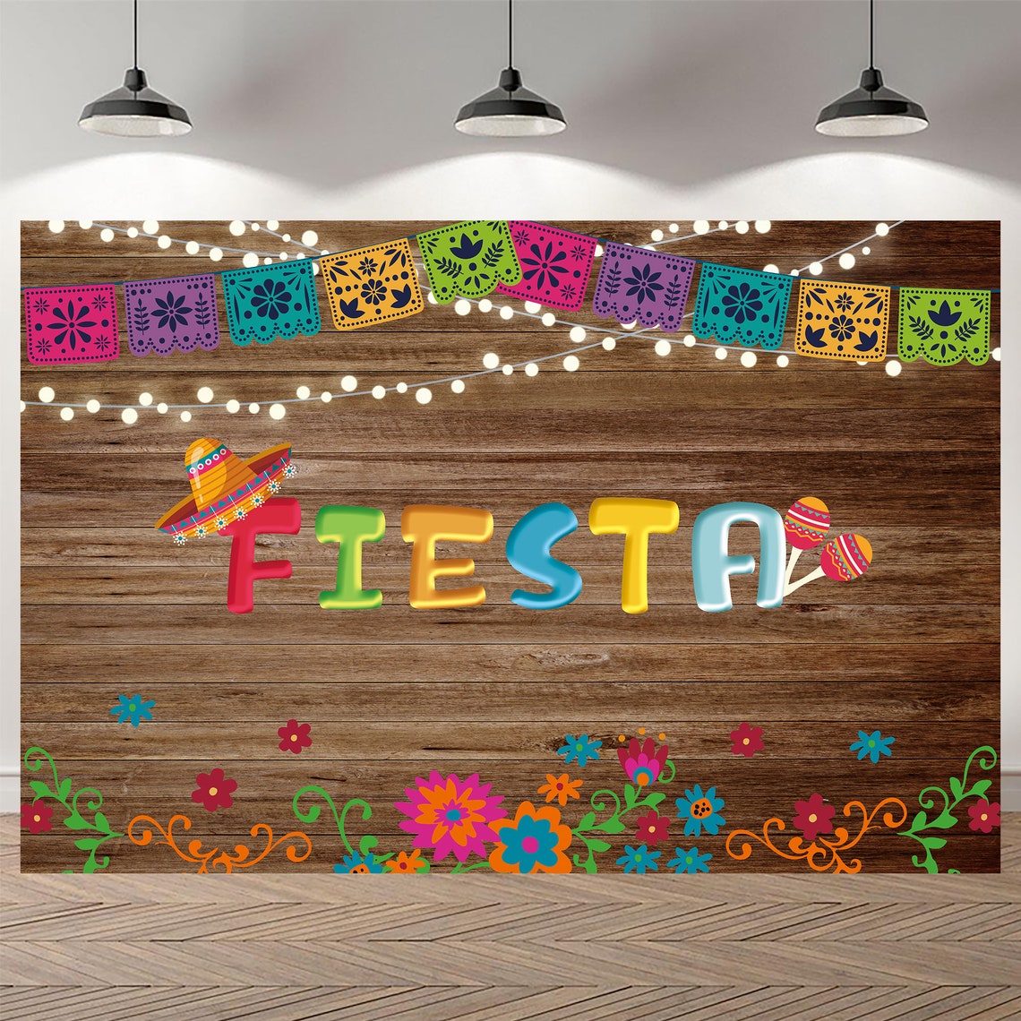 Mexican Fiesta Birthday Backdrop Baby Shower Photography Wood - Etsy
