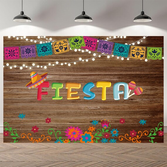 Mexican Fiesta Birthday Backdrop Baby Shower Photography Wood - Etsy
