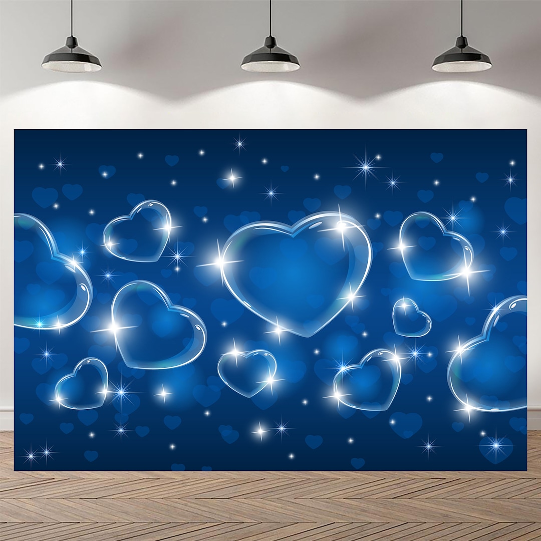 Blue Hearts Early 2000s Photography Backdrop Romantic Valentines Day 80 ...