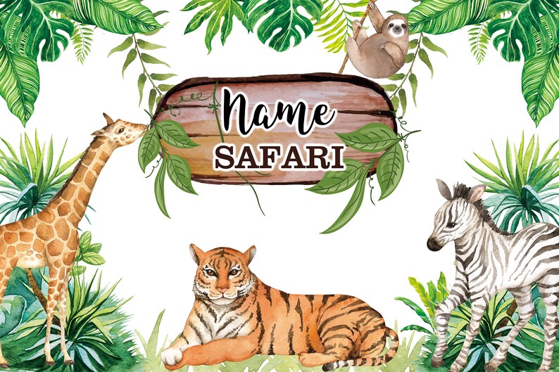 Safari Backdrop Jungle Backdrop Safari Party Wild One Jungle Animals ...