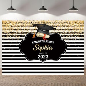 Graduation Party Photo Booth Backdrop Graduation Leaves Gold ...