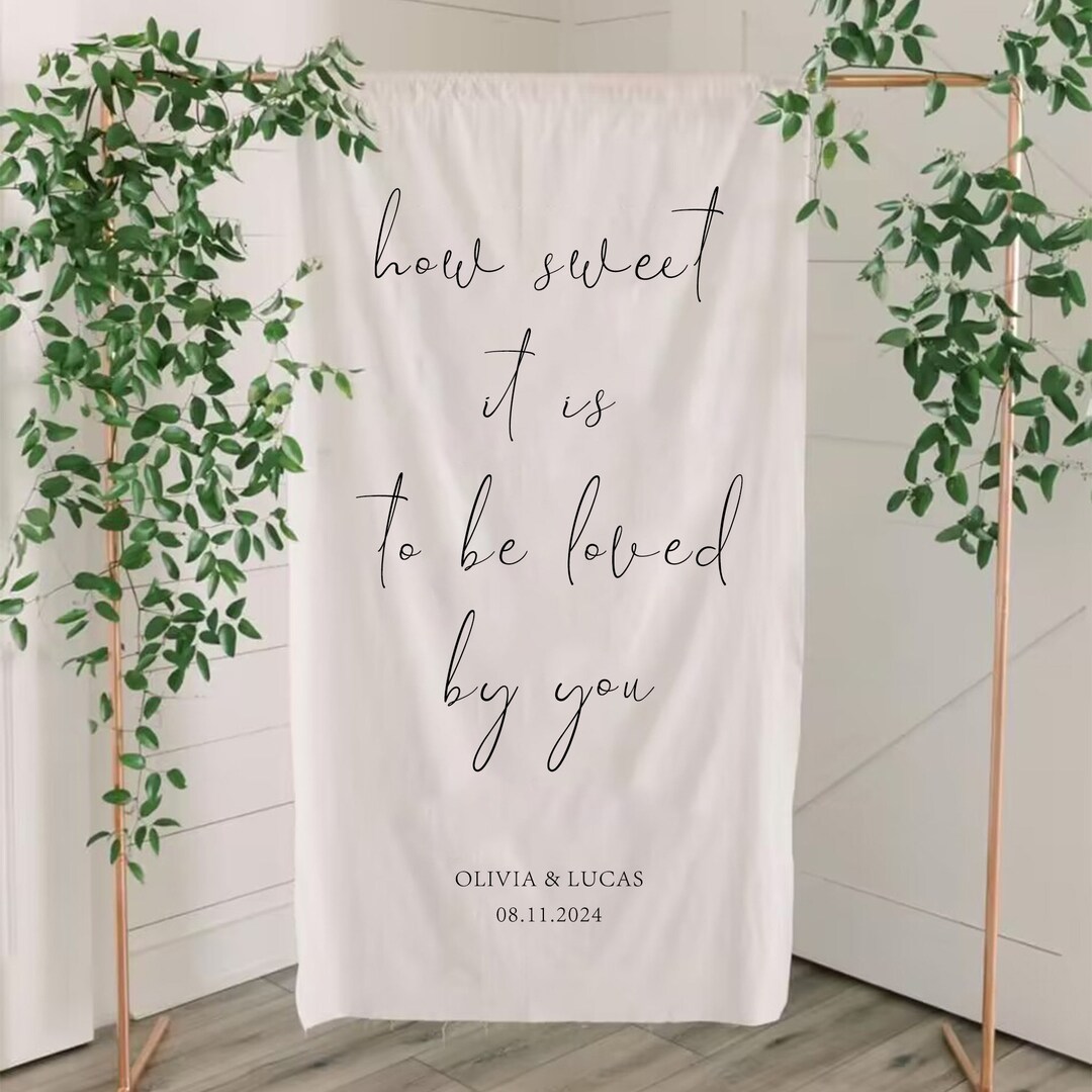 Wedding Sign Backdrop Boho Bridal Shower Backdrop Personalized Tapestry ...