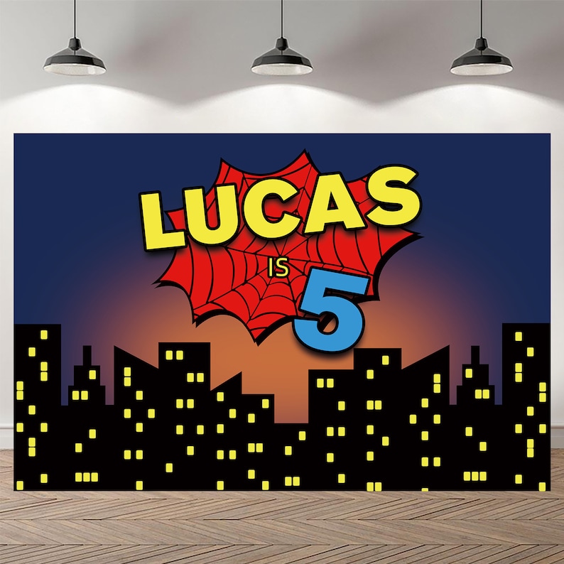 Superhero Birthday Backdrop Photography Kid Party Custom - Etsy