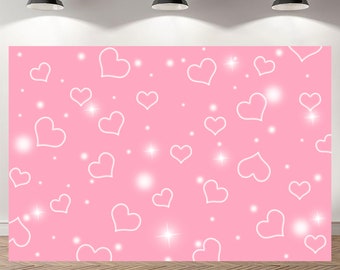 Pink Hearts Early 2000s Photography Backdrop Romantic - Etsy