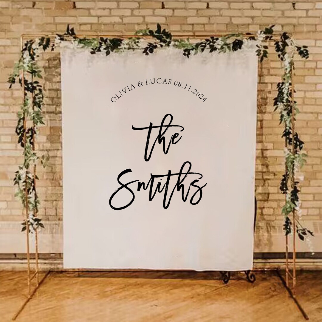 Wedding Sign Backdrop Boho Bridal Shower Backdrop Personalized Tapestry ...