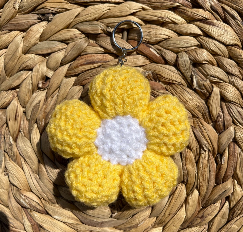 Puff Crochet Flower Keychain/ Bag Accessory - Etsy