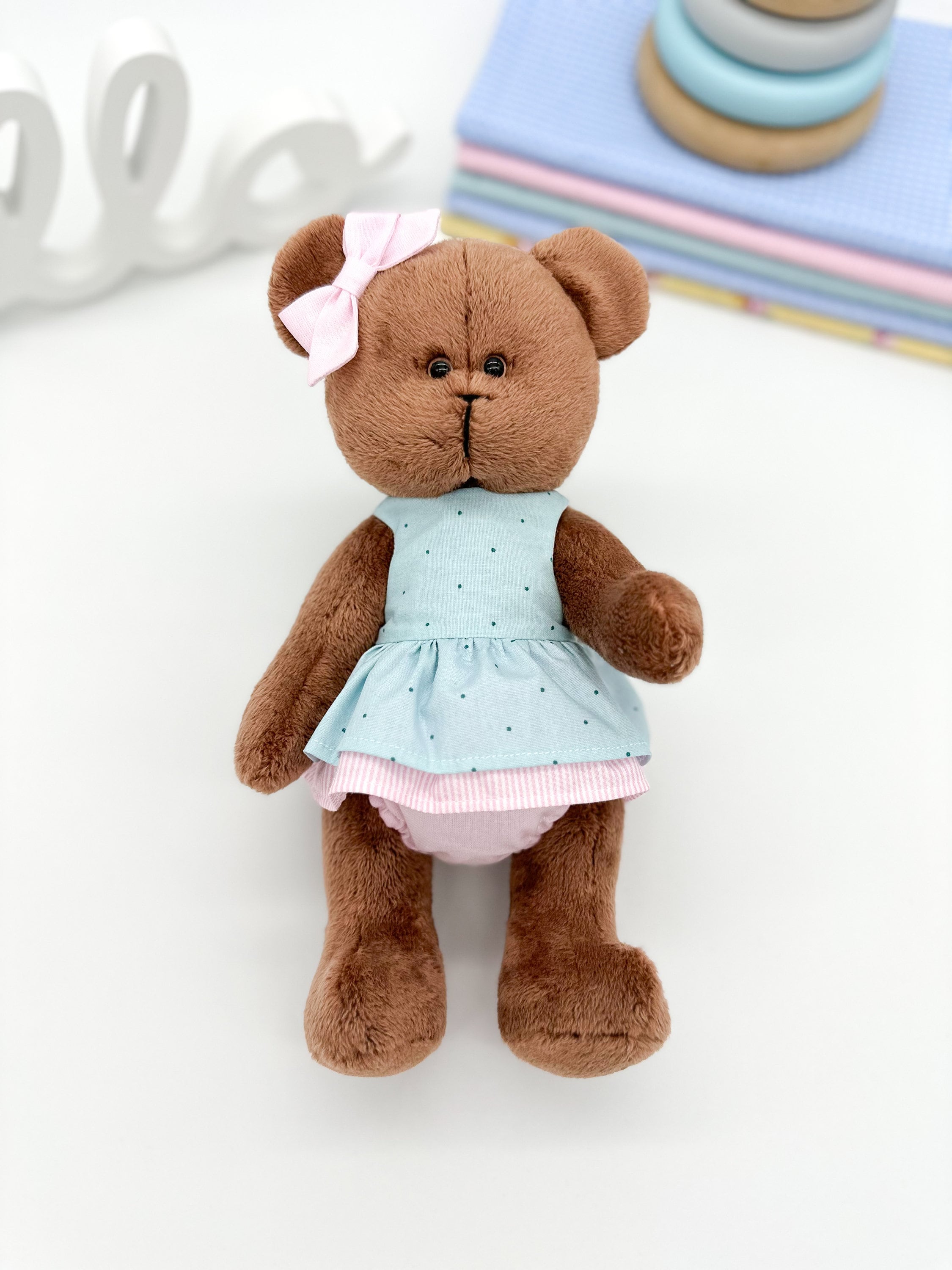 Soft Bear Plush Toy Toy With Clothes , Stuffed Bear, Handmade Toy ...