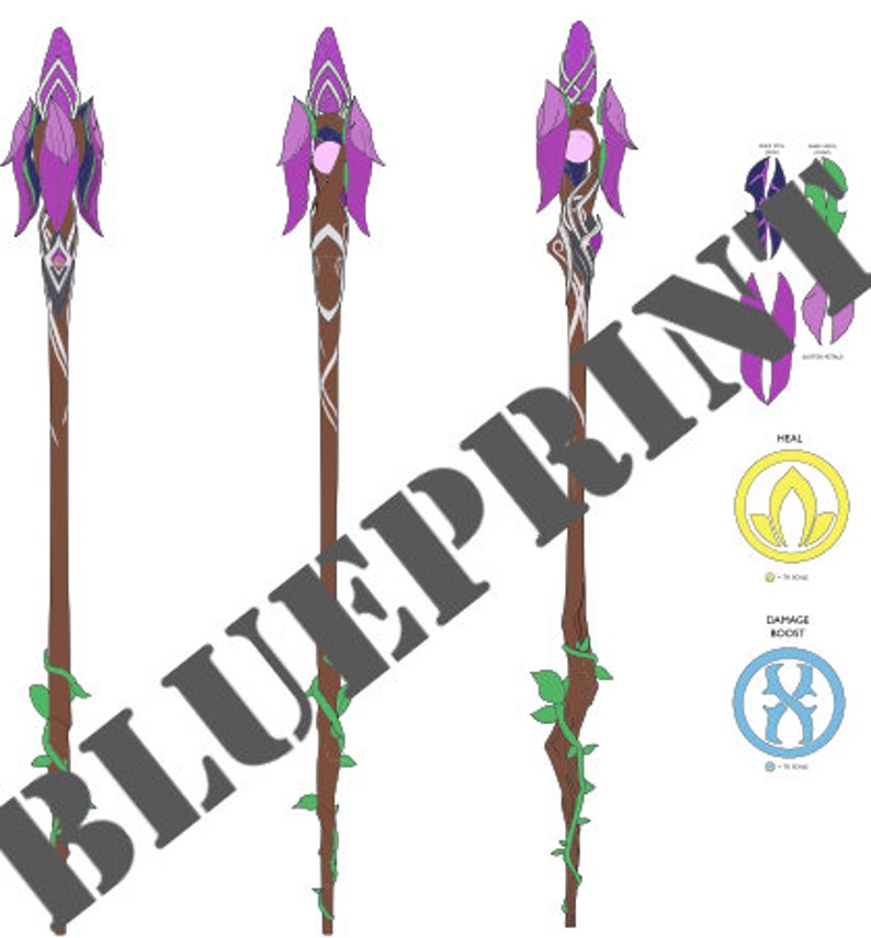 Overwatch Mercy Sugar Plum Fairy Staff Blueprint | Etsy