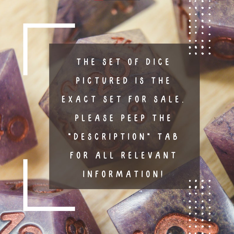 Anthophile || Set of 7 || Handmade Sharp Edge Polyhedral Resin Dice ...