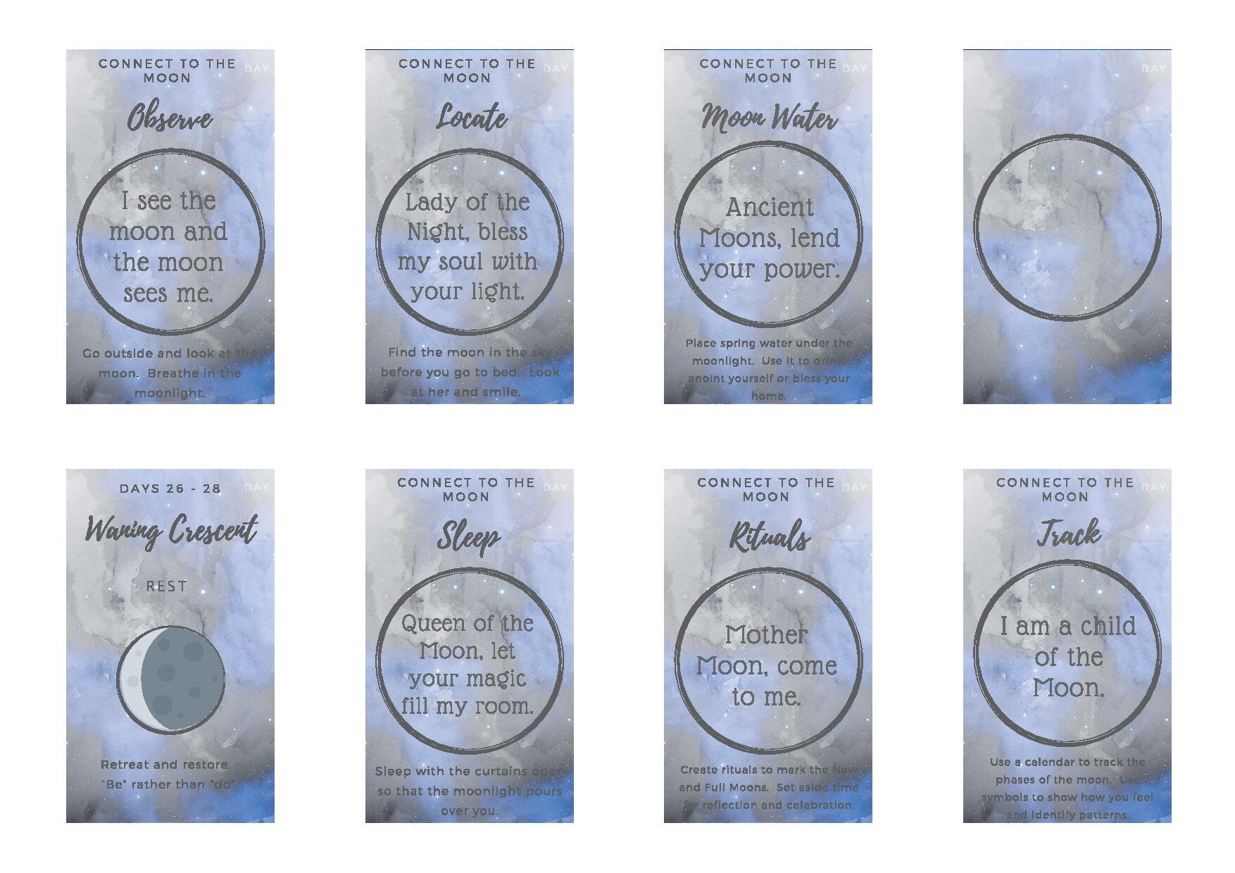 Moon Phase Altar Cards to Download - Etsy