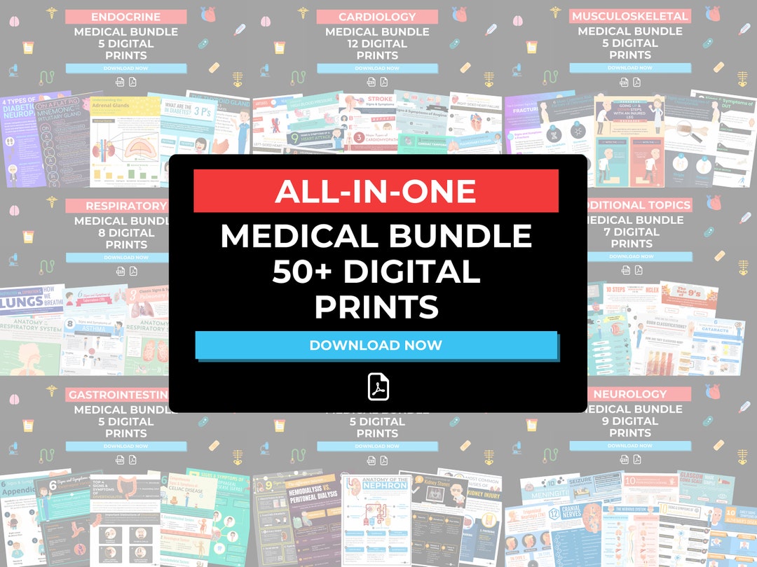 All in One Medical Bundle Prints DIGITAL DOWNLOAD Nurse Education ...