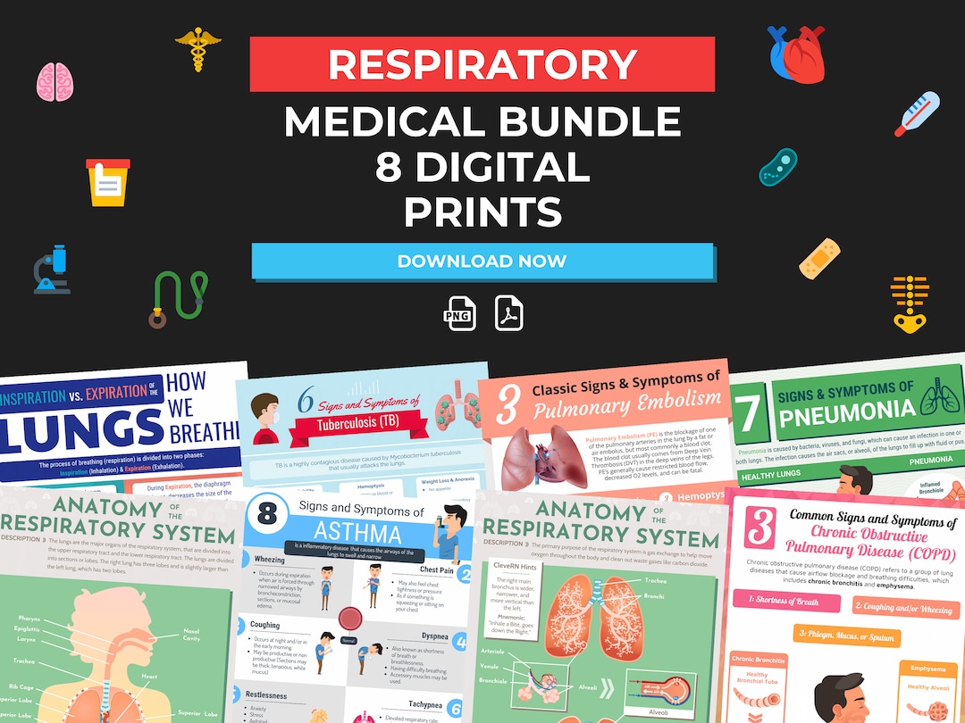 Respiratory Medical Bundle Prints | DIGITAL DOWNLOAD | Pulmonologist ...