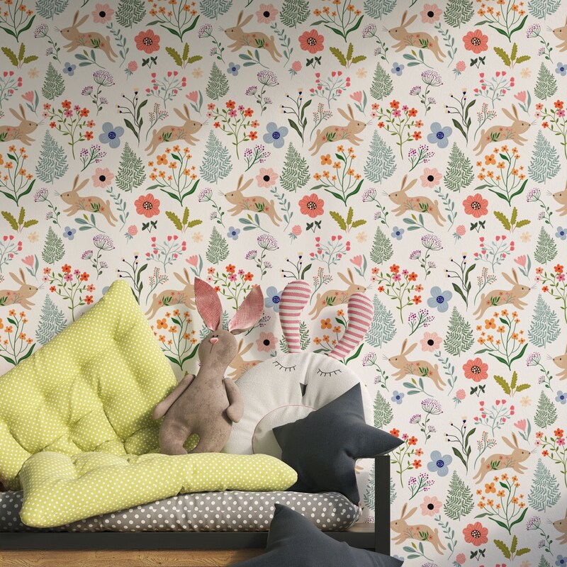 Vintage Bunny Wallpaper - Etsy