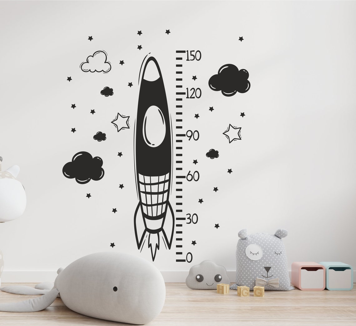 Growth Chart Reach for the Stars Scale Wall Decal Height | Etsy
