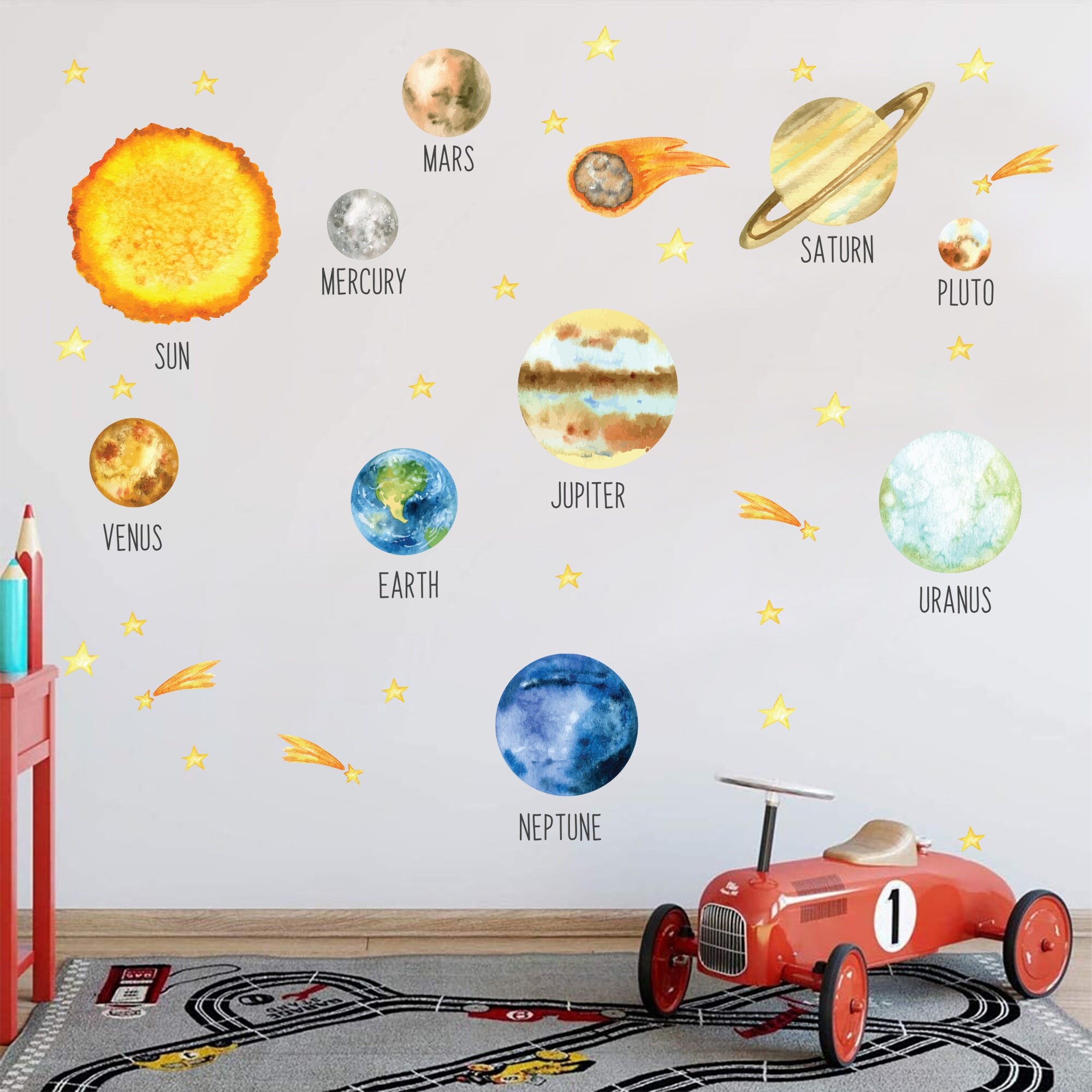 A Real Solar System Adventure Wall Decal | Etsy