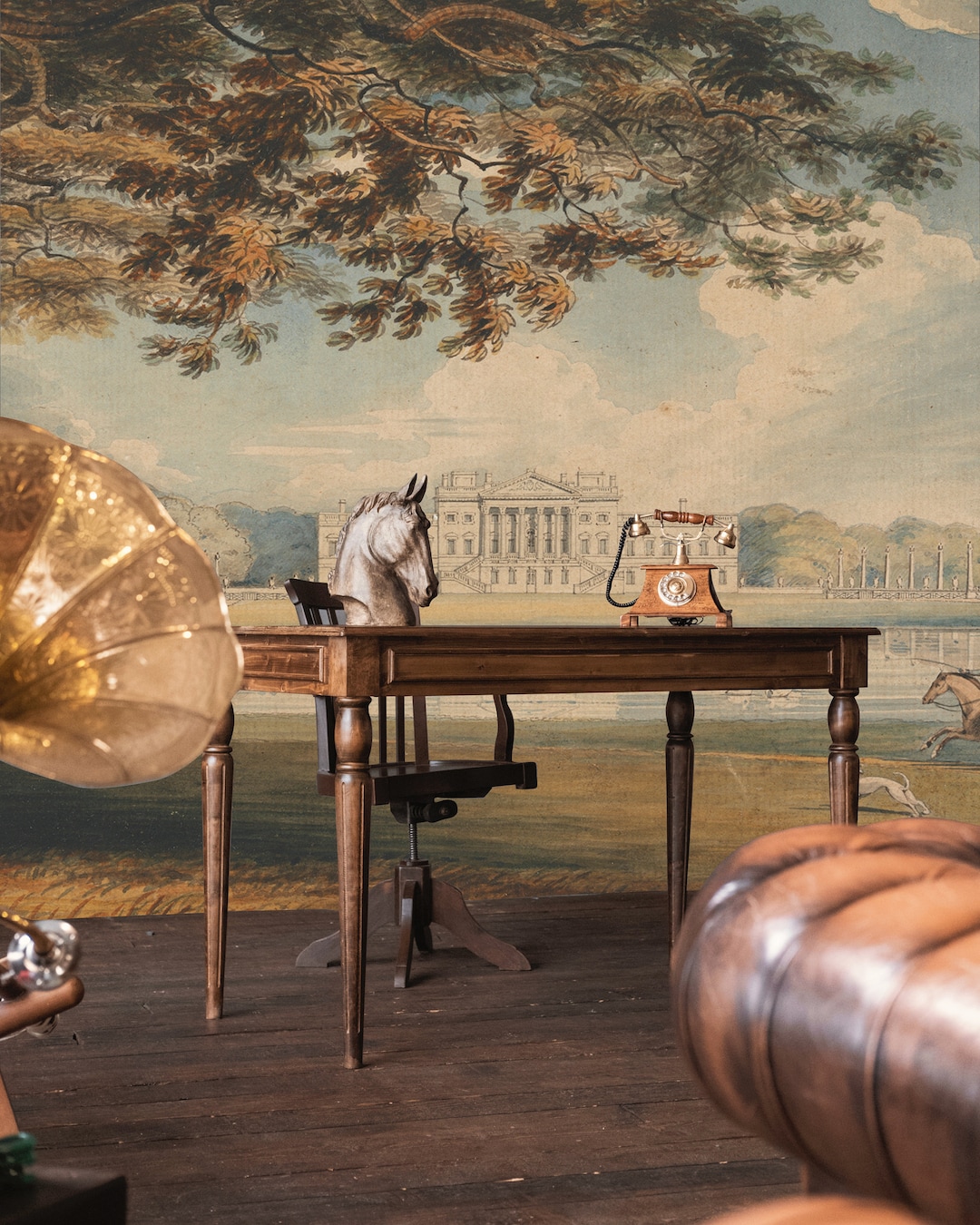 Antique Landscape Classic Painted Wall Art Print Removable Wallpaper ...