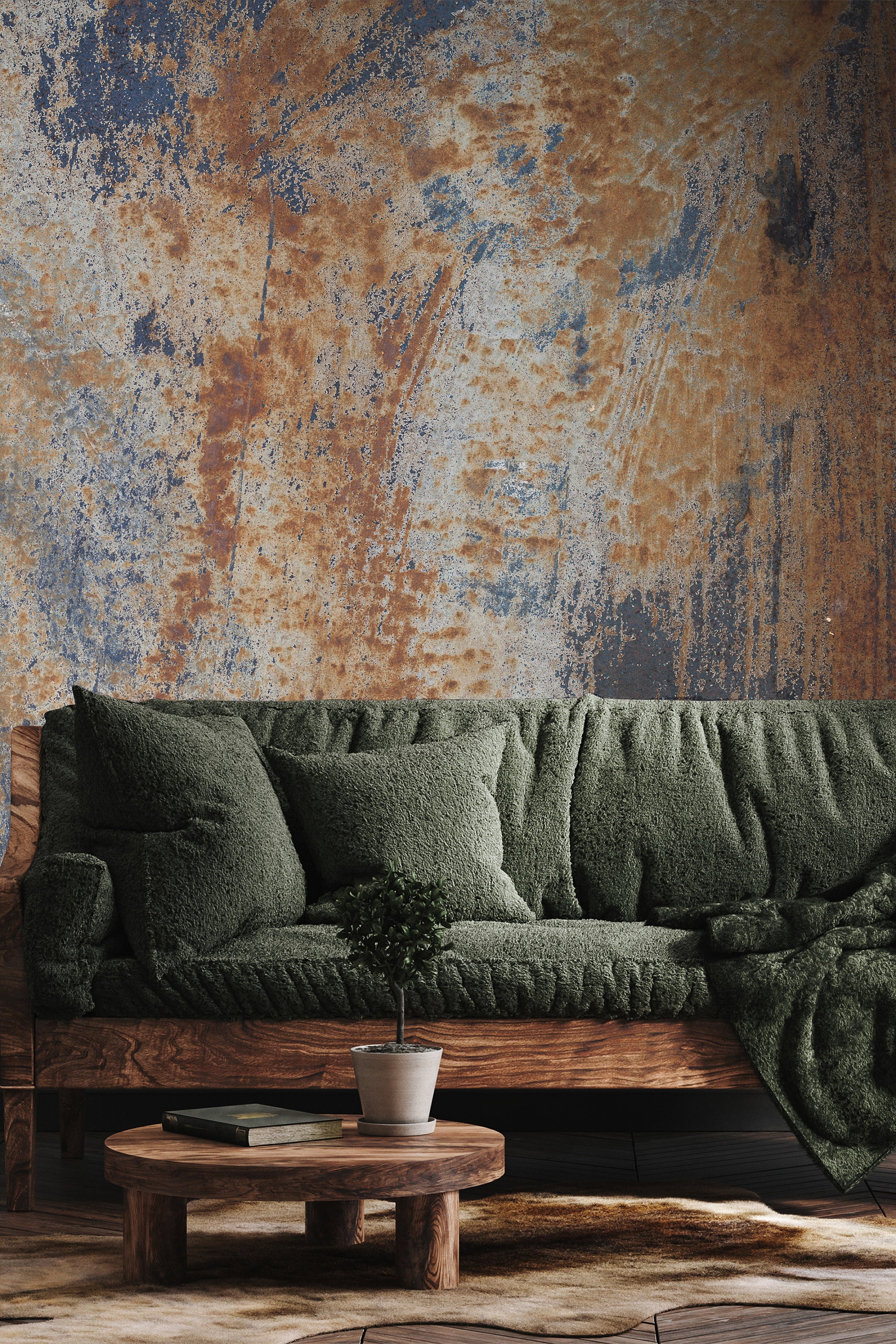 Rustic Brown Metal Texture Wallpaper, Peel and Stick - Etsy