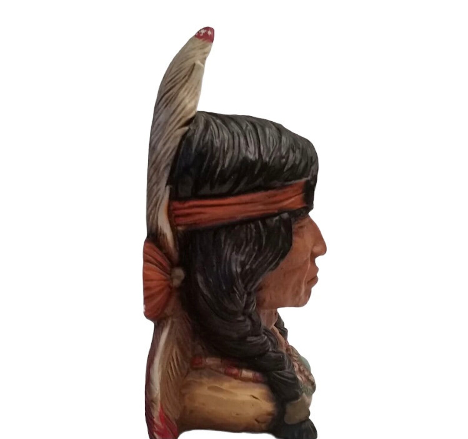 Vintage Universal Statuary Corp Chicago ILL. 1966 Indian Resin Head ...