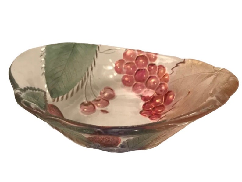 Vintage Soga Glass "crystal Fruits" Japan Glass Dish - Etsy