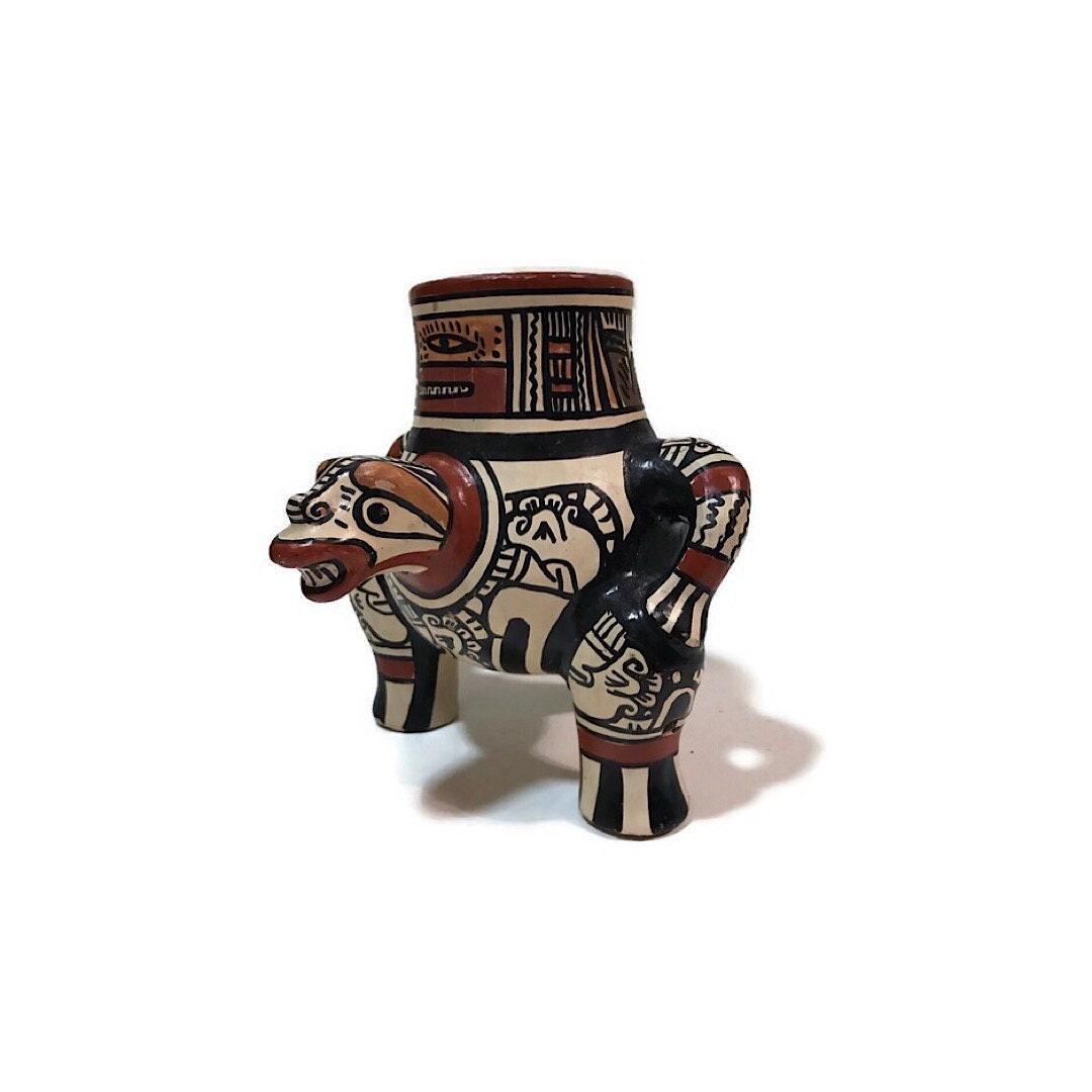 Vintage Mayan Aztec Lizard Effigy Pottery Vase - Etsy