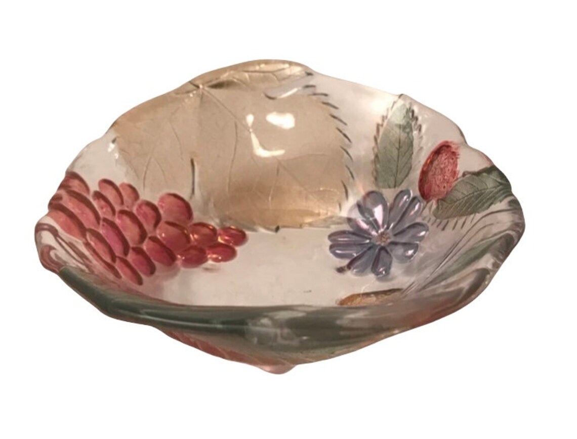 Vintage Soga Glass "crystal Fruits" Japan Glass Dish - Etsy