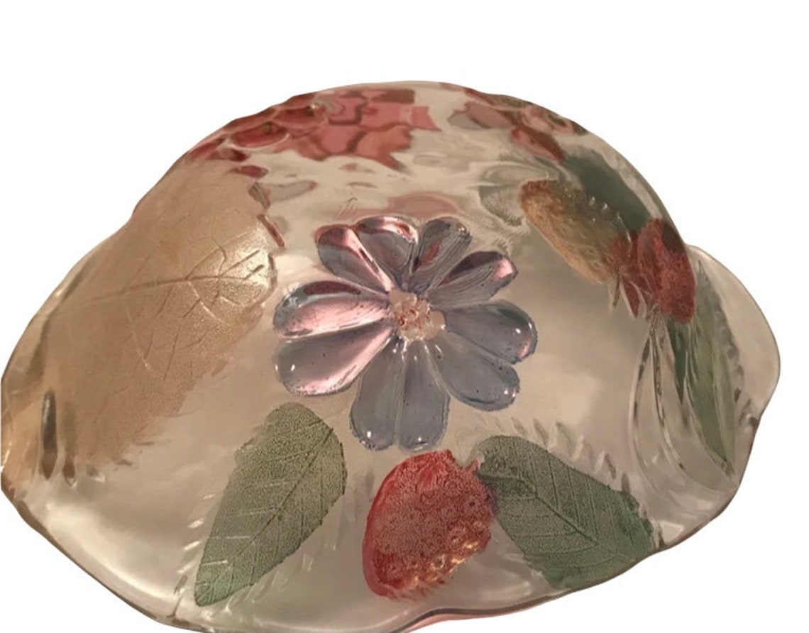 Vintage Soga Glass "crystal Fruits" Japan Glass Dish - Etsy