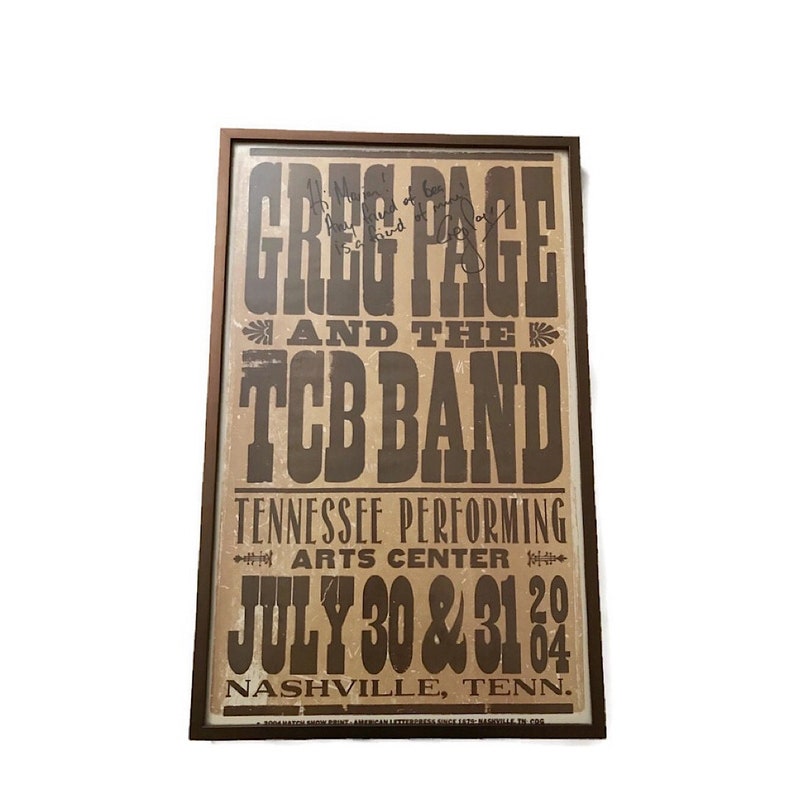 Greg Page and the TCB Band 2004 Signed Show Poster/flyer. - Etsy