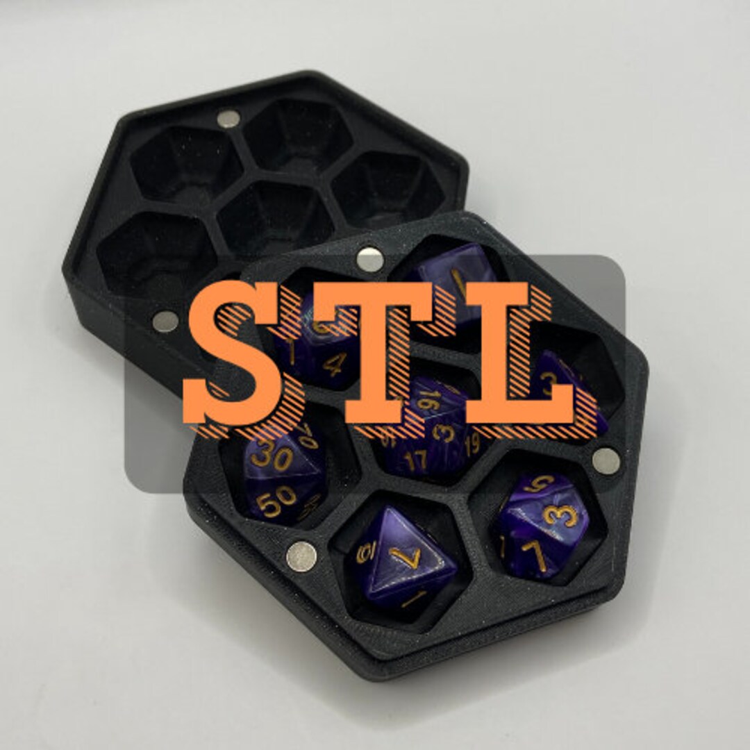 STL 3D Print Files For: 3D Printed Hexagon Dice Box for RPG, Dungeons ...