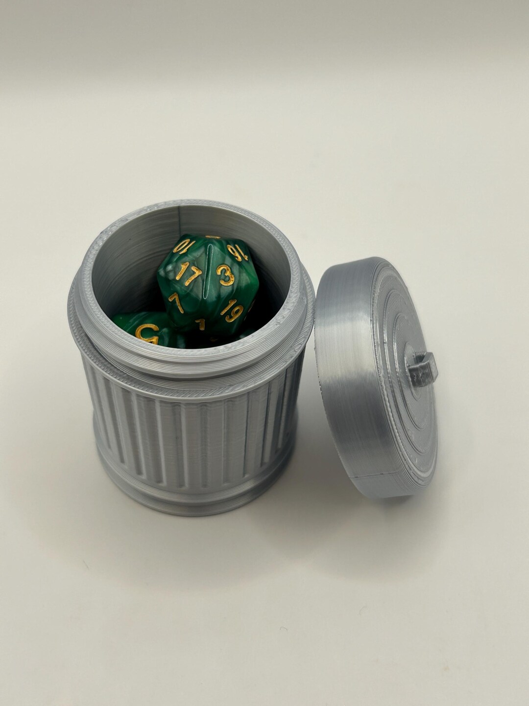 The Metallic Trash Can Dice Box and Container - for Dice, Game Pieces ...